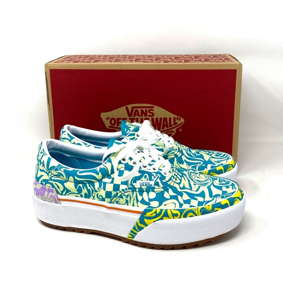 Vans | Shoes | Vans Era Stacked Platform Low Top Blue Canvas Womens ...